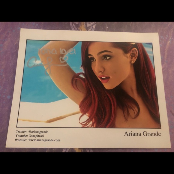 Other | Ariana Grande Signed Autographed Picture | Poshmark